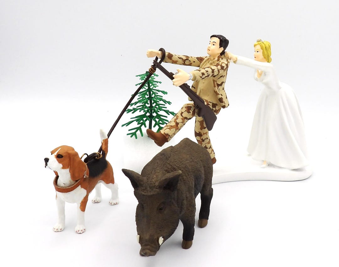 Wedding Party Wild Hog Hunter Hunting Bride and Running Brown Camo ...