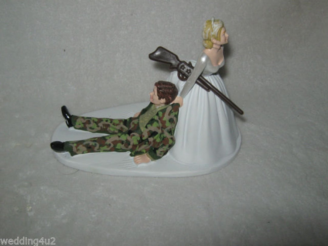 Wedding Reception Party Rifle Gun Military Hunting Hunter Cake Topper ...