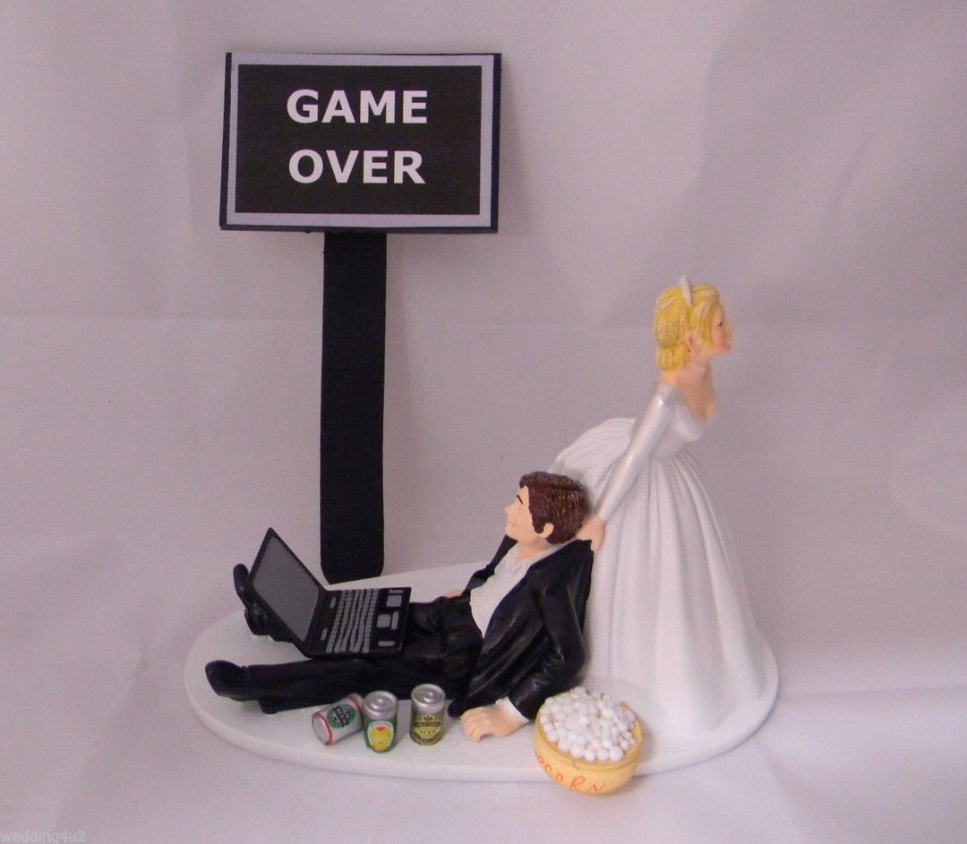 Wedding Reception Ceremony Party Laptop Computer Nerd Geek Game Over Cake Topper - Etsy