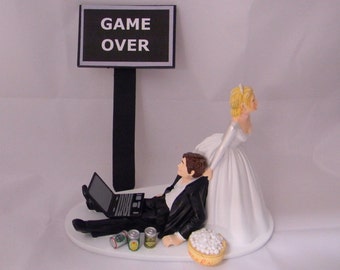 Wedding Reception Party Laptop Computer Nerd Geek Cake Topper | Etsy