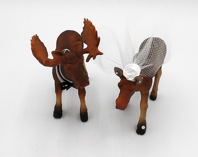 Moose Wedding Cake Topper Animal Cake Topper Rustic Wedding Cake Decor ...