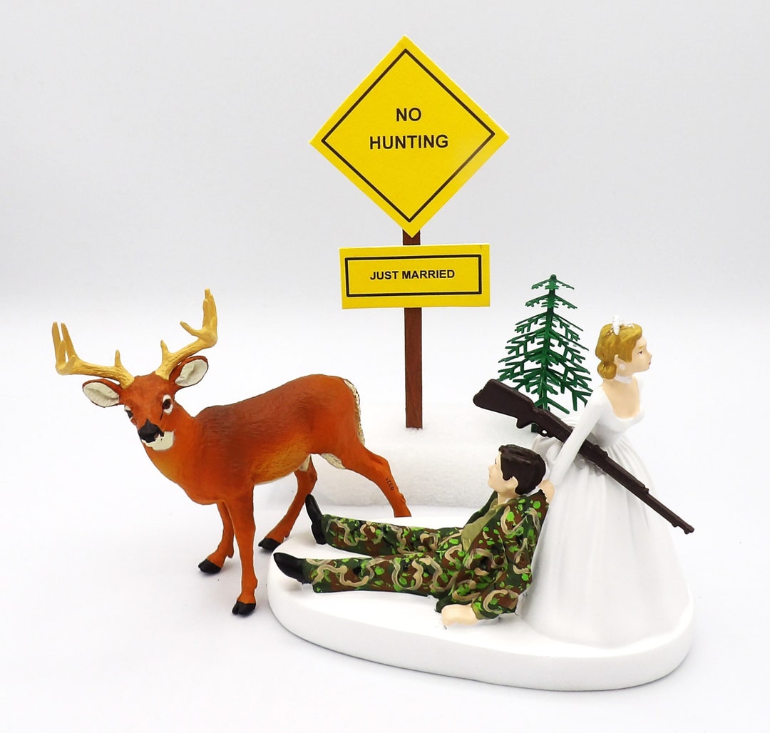 Wedding Reception Camo Deer Hunter No Hunting Sign Cake Topper - Etsy
