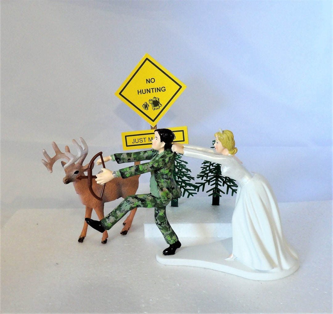 Wedding Reception Camo Groom Bow Arrow Deer Hunter Hunting Cake Topper ...