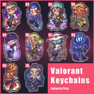 VALORANT Glitter Epoxy Acrylic Keychain Charms | Chamber Yoru Killjoy ...