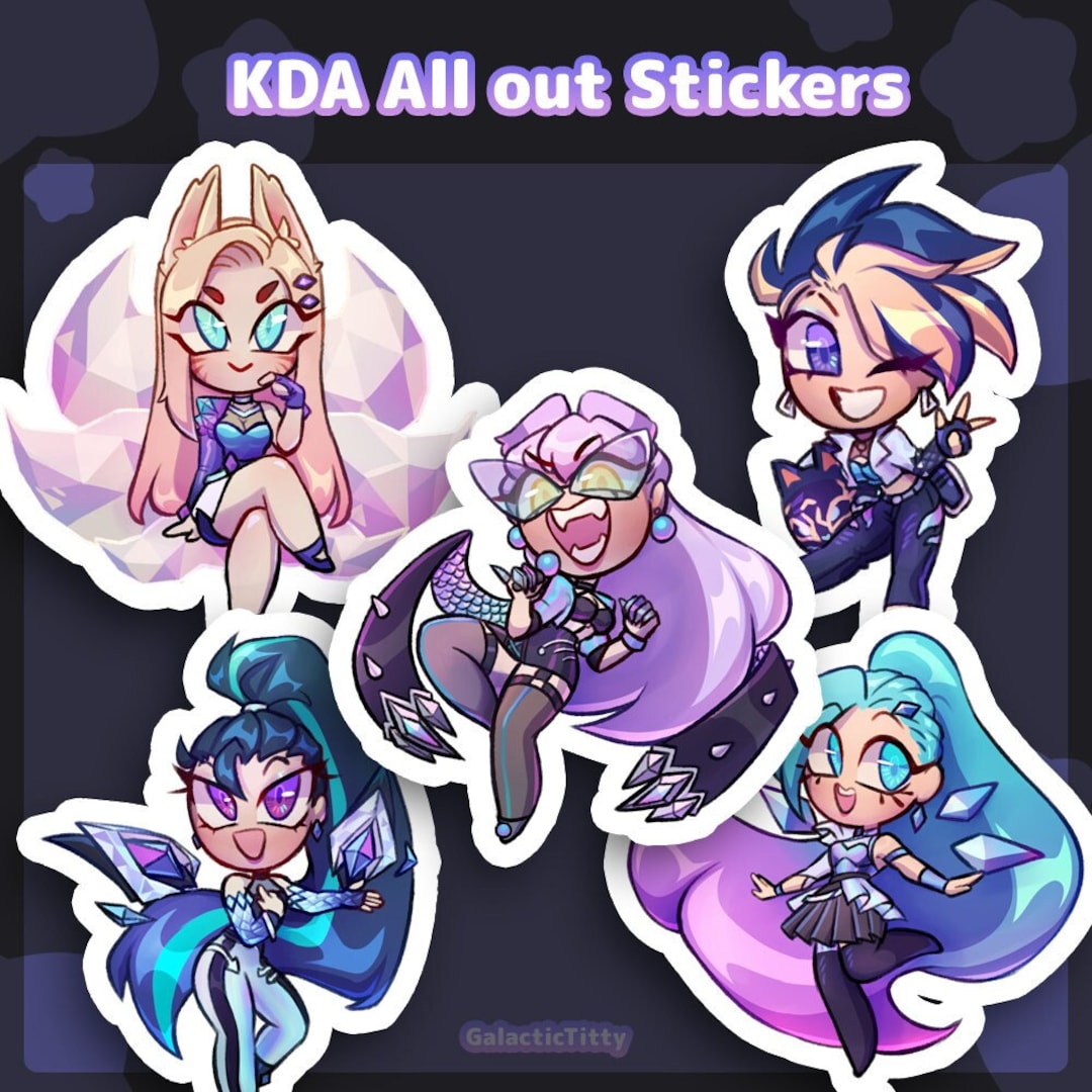 KDA All Out Stickers - League of Legends (akali Ahri Seraphine Evelynn ...