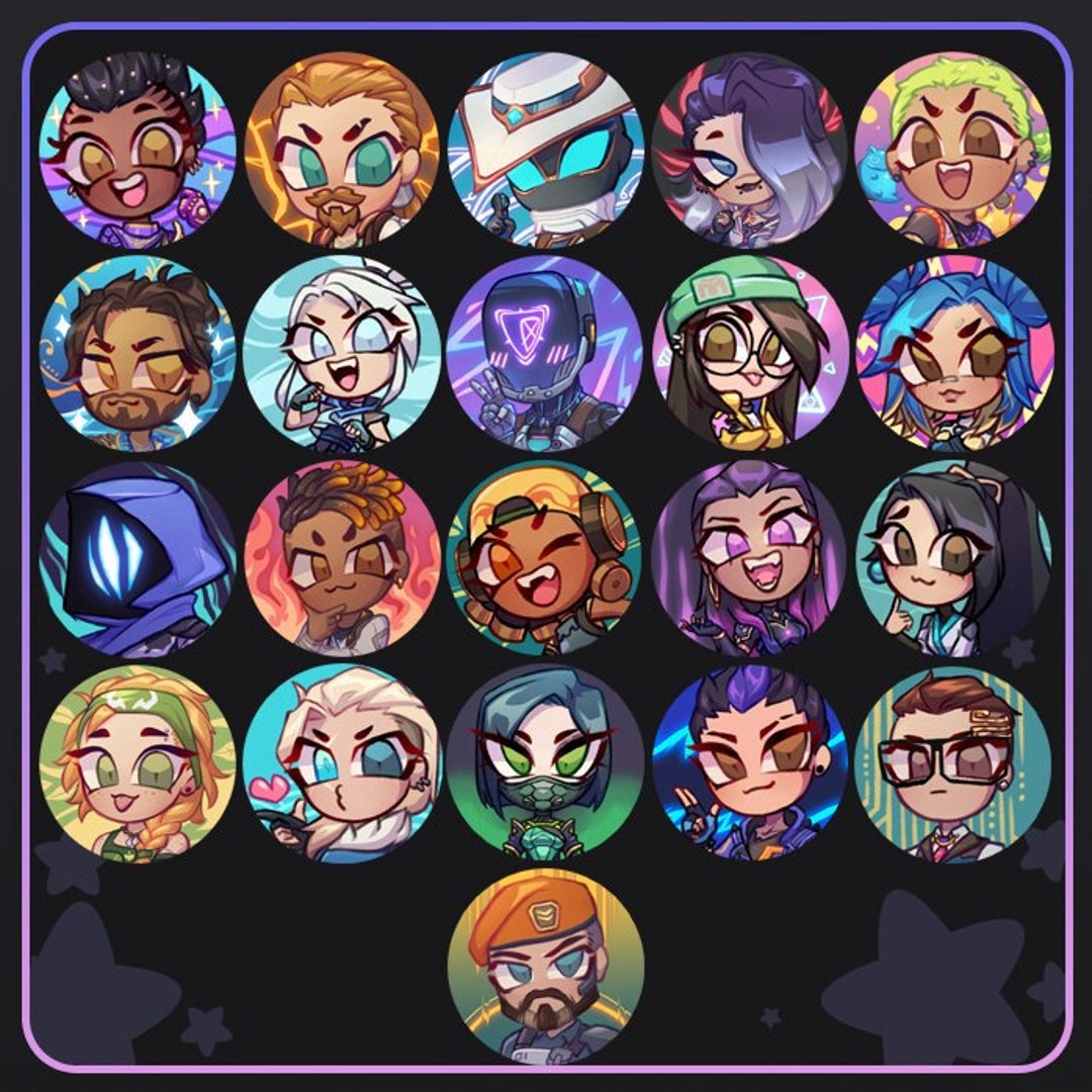 Valorant Badges - Check Desc -sage Reyna Jett Kill Joy Viper Yoru Omen ...