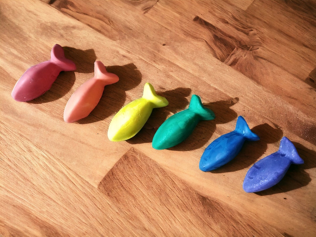 Rainbow Fish Crayons, Child Gift, Coloring - Etsy