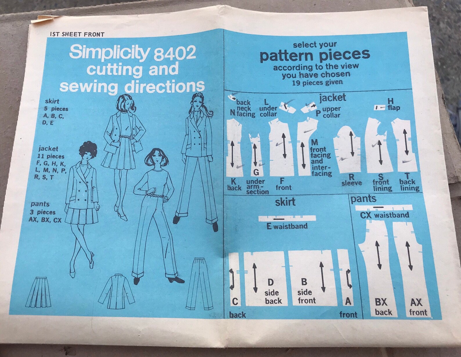 Simplicity 8402 Sewing Pattern Size 14 Misses Double Breasted - Etsy