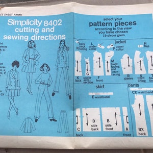 Simplicity 8402 Sewing Pattern Size 14 Misses Double Breasted - Etsy