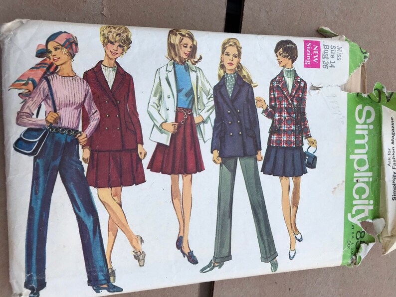 Simplicity 8402 Sewing Pattern Size 14 Misses Double Breasted - Etsy