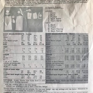 1970s Dress & Vest Sewing Pattern: Butterick 6524, Junior Size 9/10 - Etsy