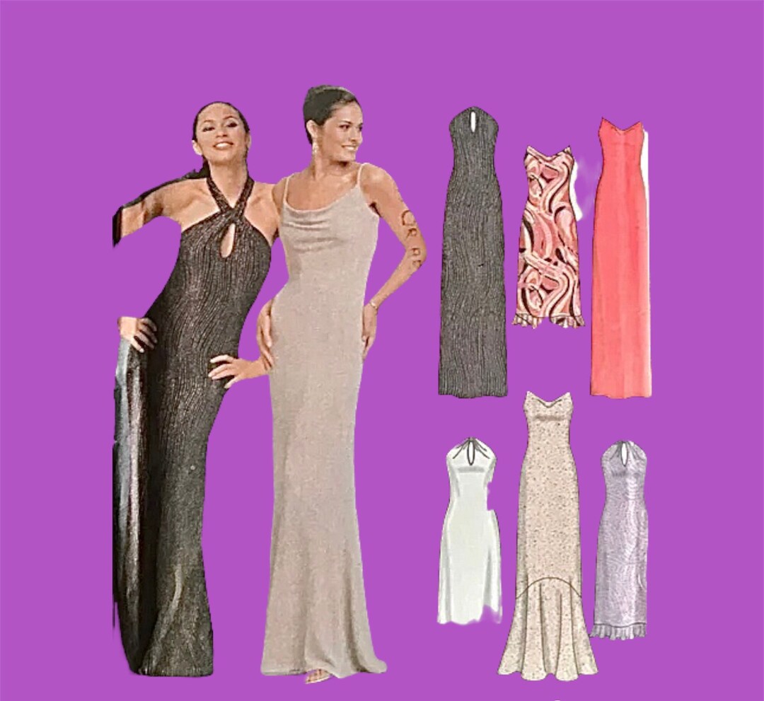 Simplicity 5093 Sewing Pattern, UNCUT FF Miss/petite Knit Evening Dress ...
