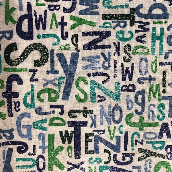 Alphabet Fabric - Etsy