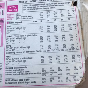 Simplicity 8402 Sewing Pattern Size 14 Misses Double Breasted - Etsy