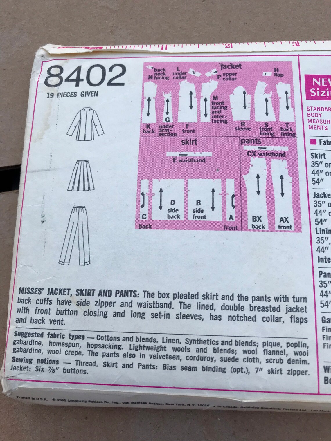 Simplicity 8402 Sewing Pattern Size 14 Misses Double Breasted - Etsy