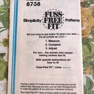 Simplicity 8738 Sewing Pattern UNCUT FF Size 12 & Size 14 - Etsy