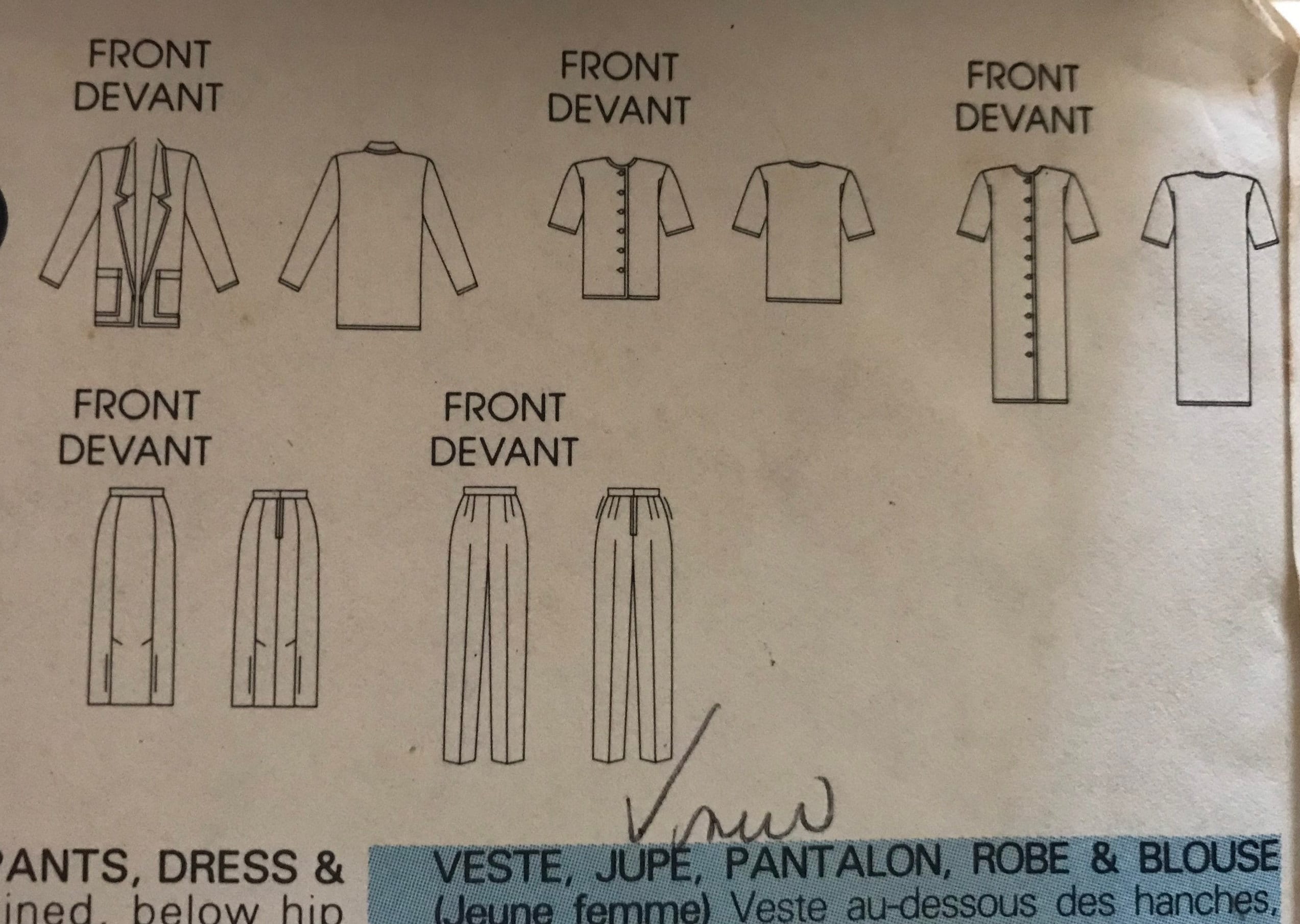 Vogue 9823 Sewing Pattern UNCUT FF Below Hip Jacket W Notched - Etsy