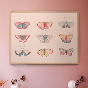 Vintage Butterfly Art Print, Cottagecore Poster, 18x24 Art Print Danish ...