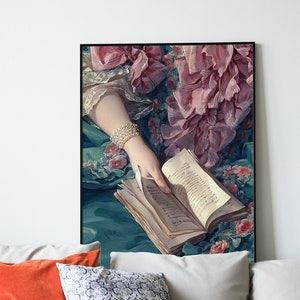 Woman Reading Print, Reading Book Poster, Rococo Art, Art Details ...