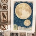 Vintage Moon Poster, Antique Moon Print, Lunar Print, Moon Stars Print ...