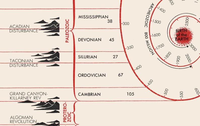 Geology Print, Geological Time Print, History of Life Chart, Geology ...