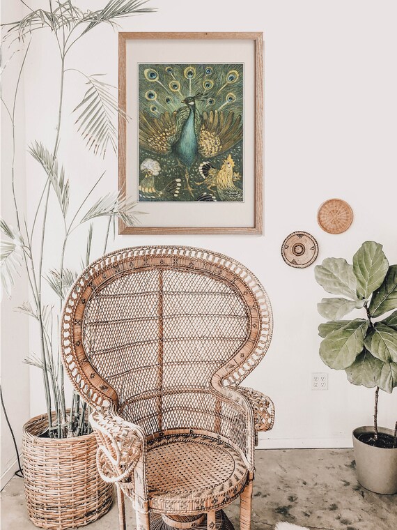 Vintage Peacock Print Art Deco Bird Print Jungle Print | Etsy