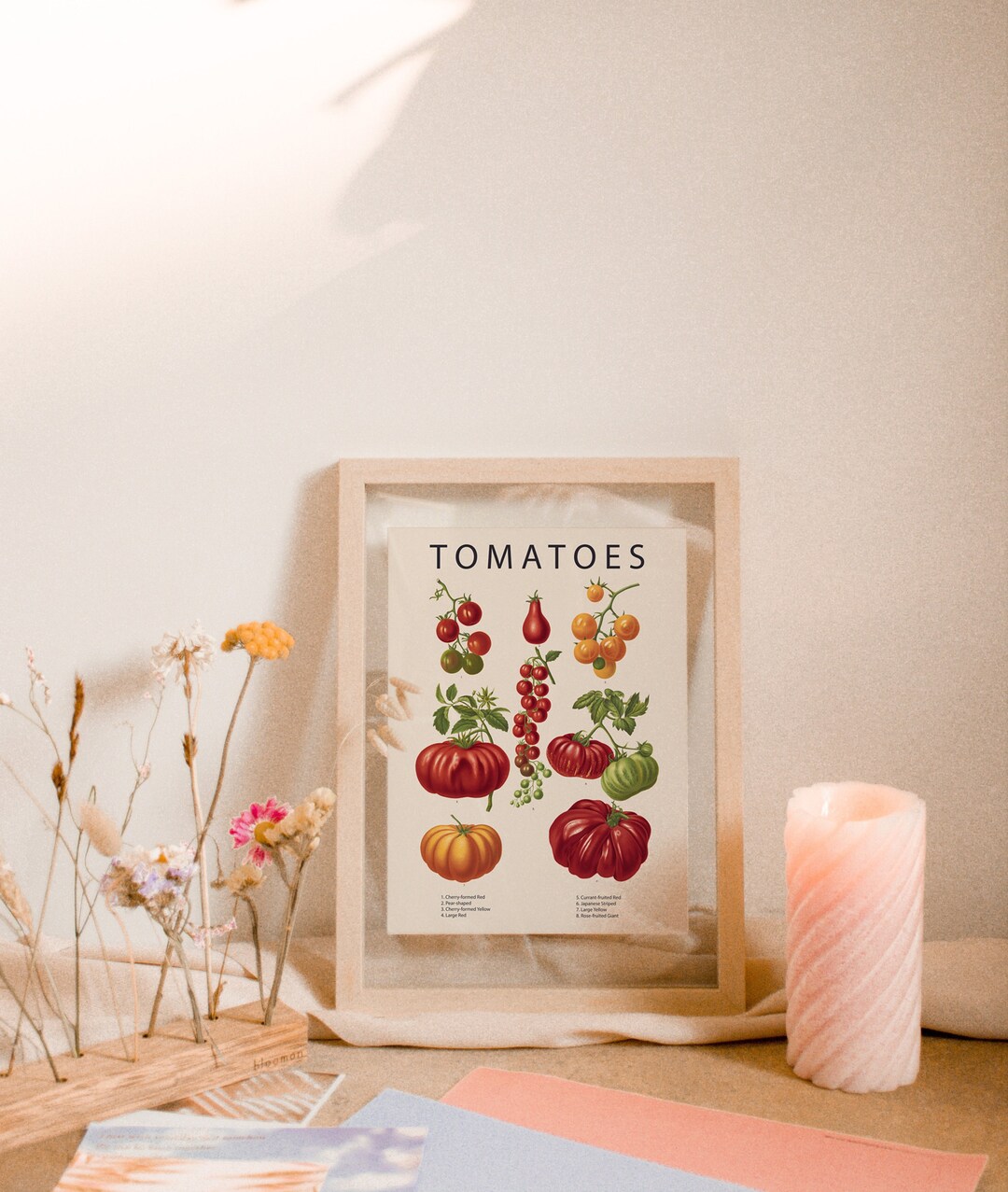 Tomato Varieties Poster, Vintage Tomato Print, Food Lovers Gift, Large ...