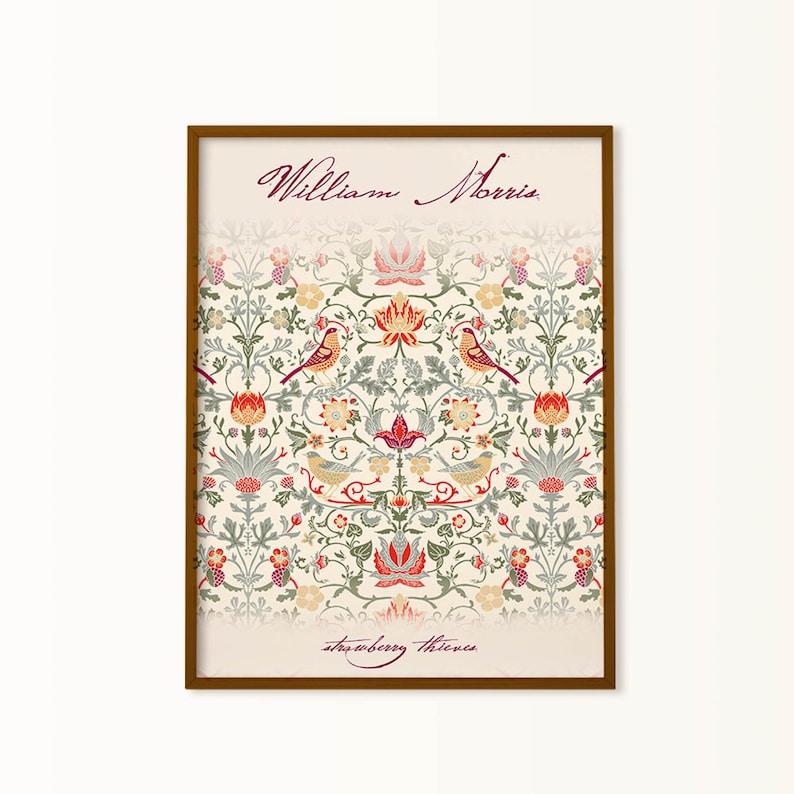 William Morris Strawberry Thief Print, William Morris Print 18x24 ...