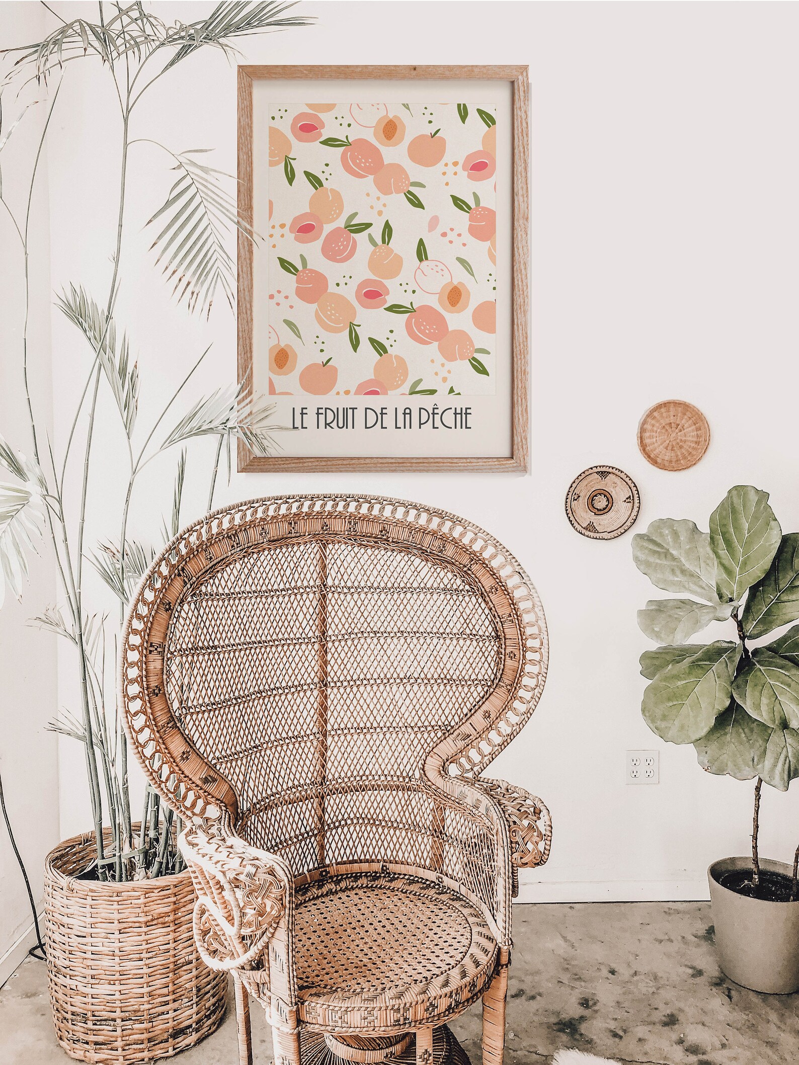 Peach Decor Peaches Poster Boho Fruit Print Kitchen Wall - Etsy
