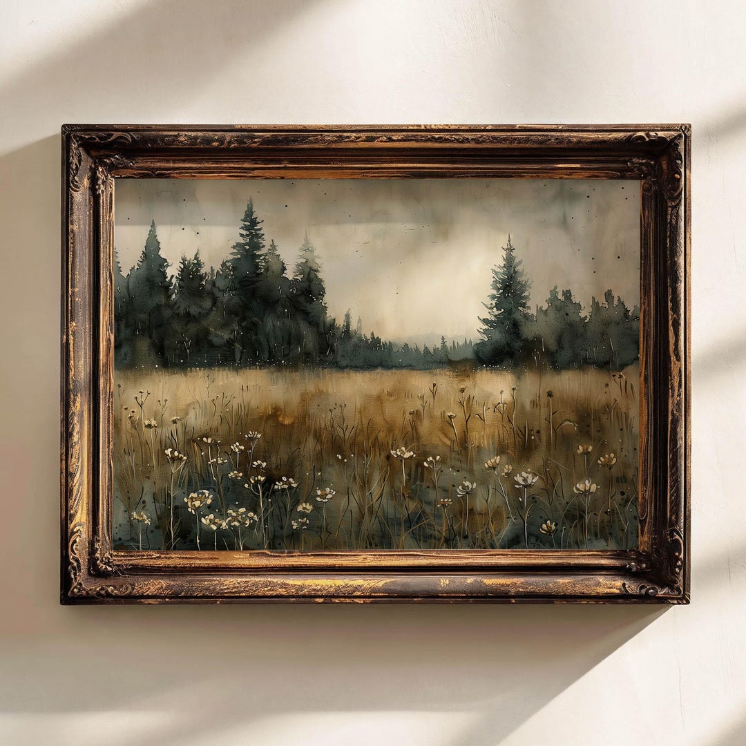 Moody Landscape Print, Dark Moody Flower Field Print, Horizontal 16x20 ...