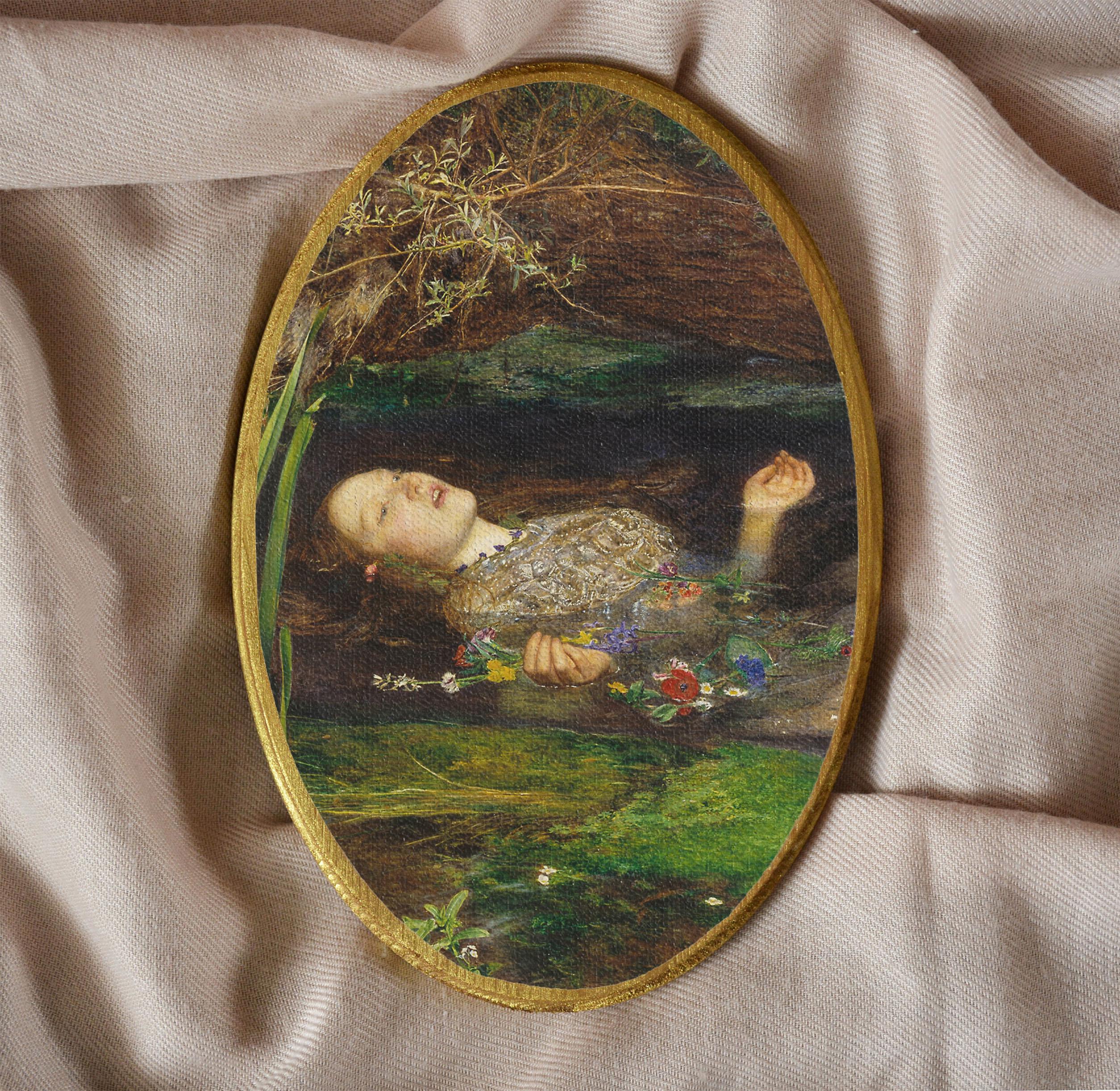Ophelia Print, Shakespeare Poster, Miniature Oil Painting, Ophelia ...