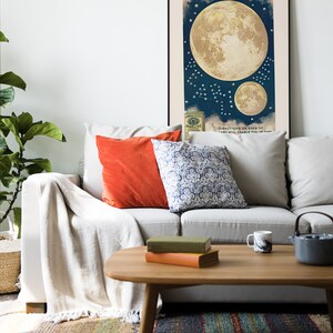 Vintage Moon Poster, Antique Moon Print, Lunar Print, Moon Stars Print ...