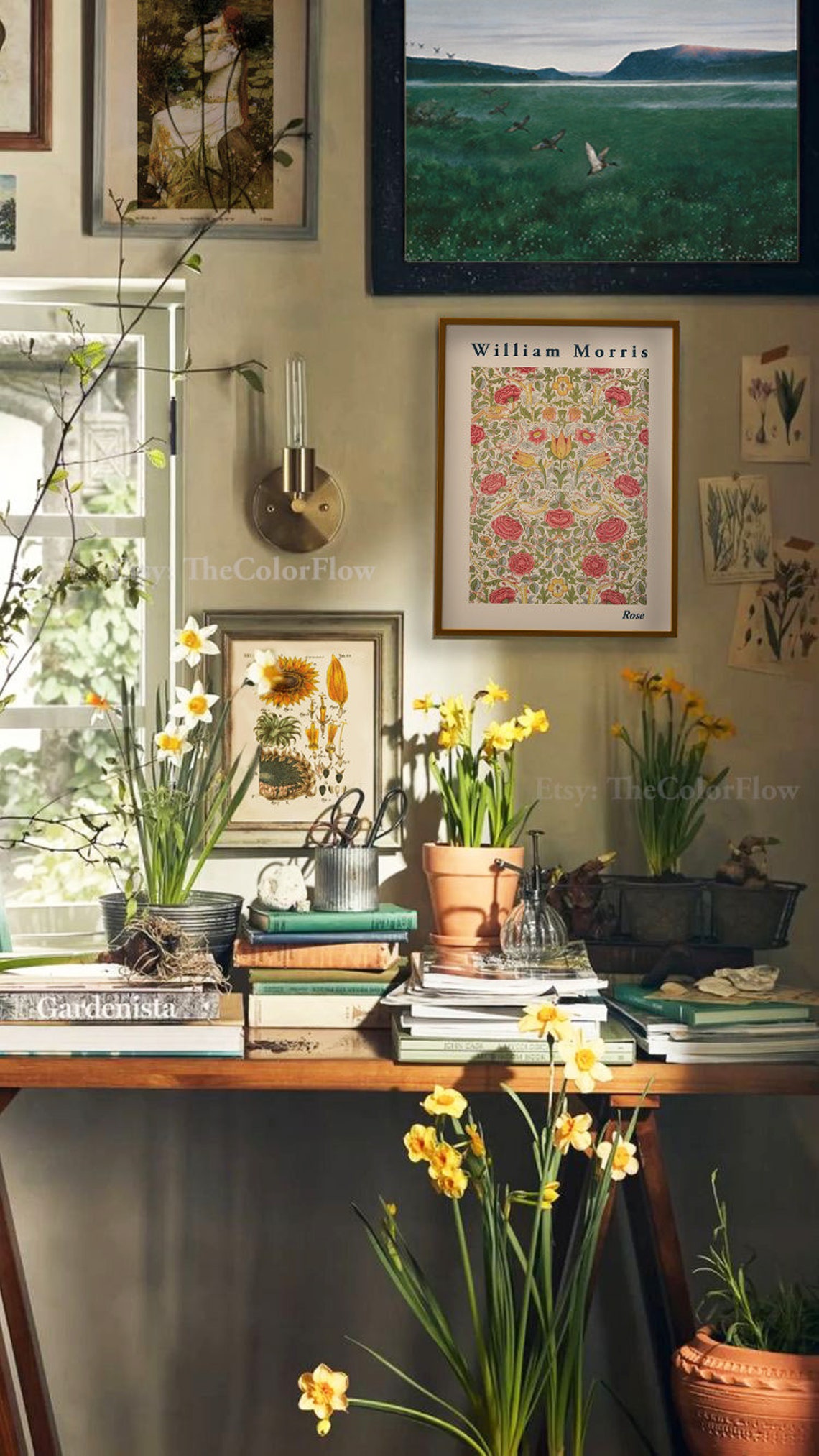 William Morris Rose Pattern Poster Morris Print Retro | Etsy