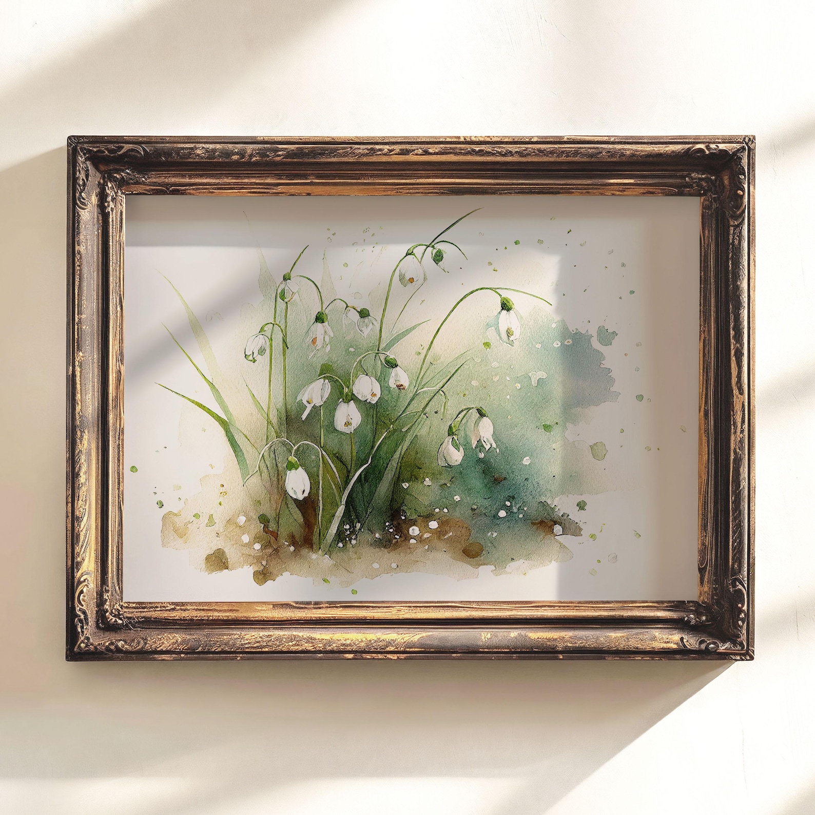 Snowdrops Flower Wall Art, Watercolor Painting, Snowdrop Flower Print ...