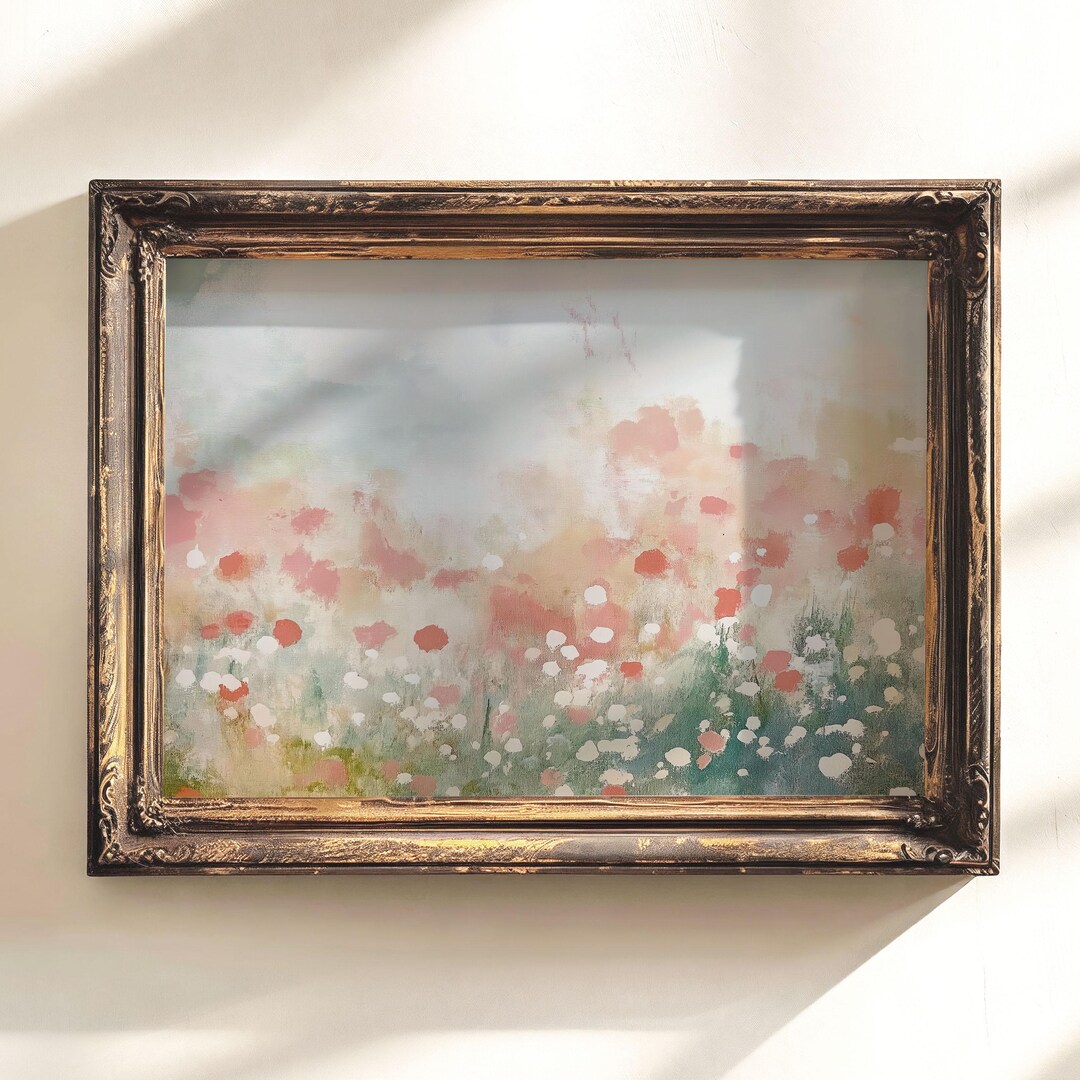 Floral Spring Wall Art, Flower Print Landscape, Soft Pastel Spring ...