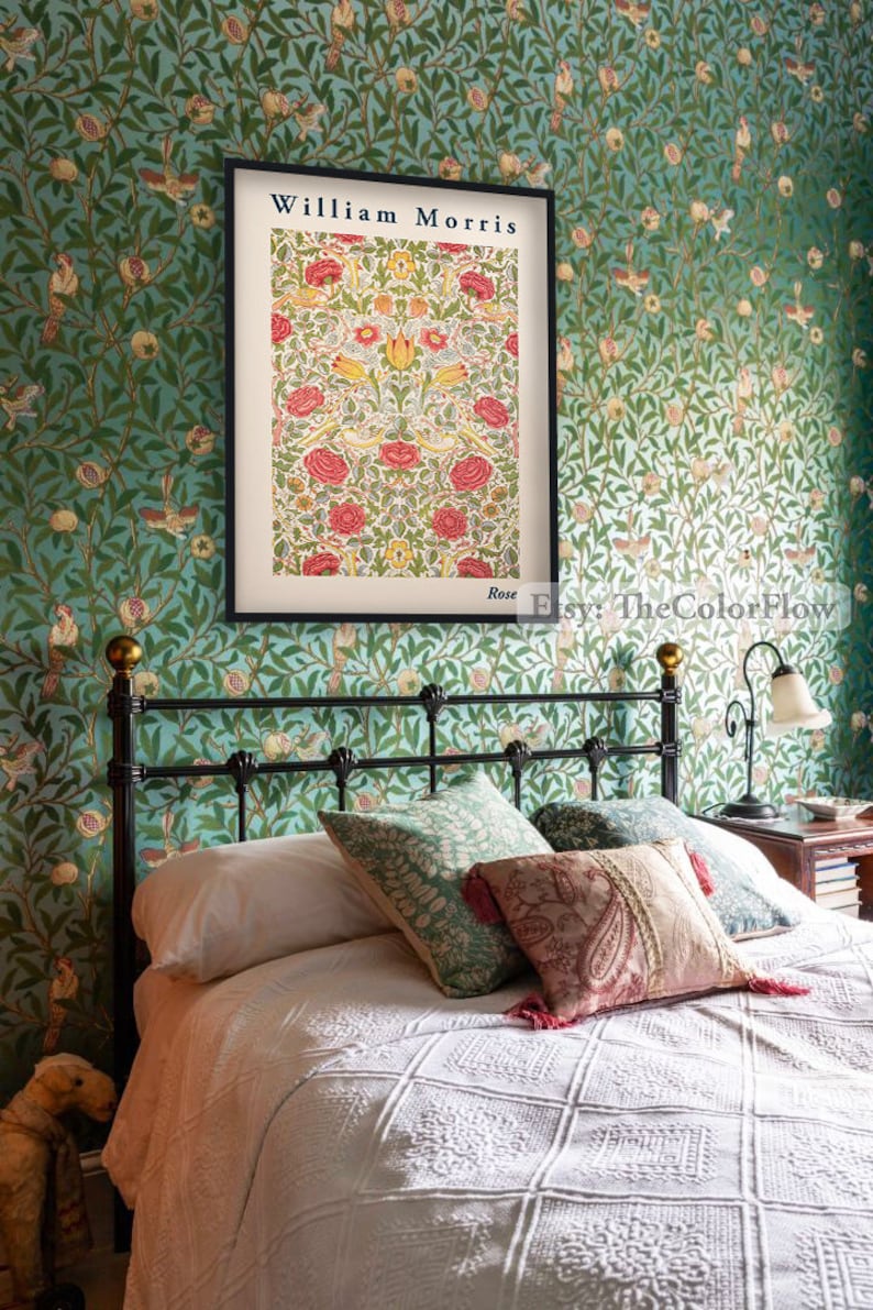 William Morris Rose Pattern Poster Morris Print Retro - Etsy