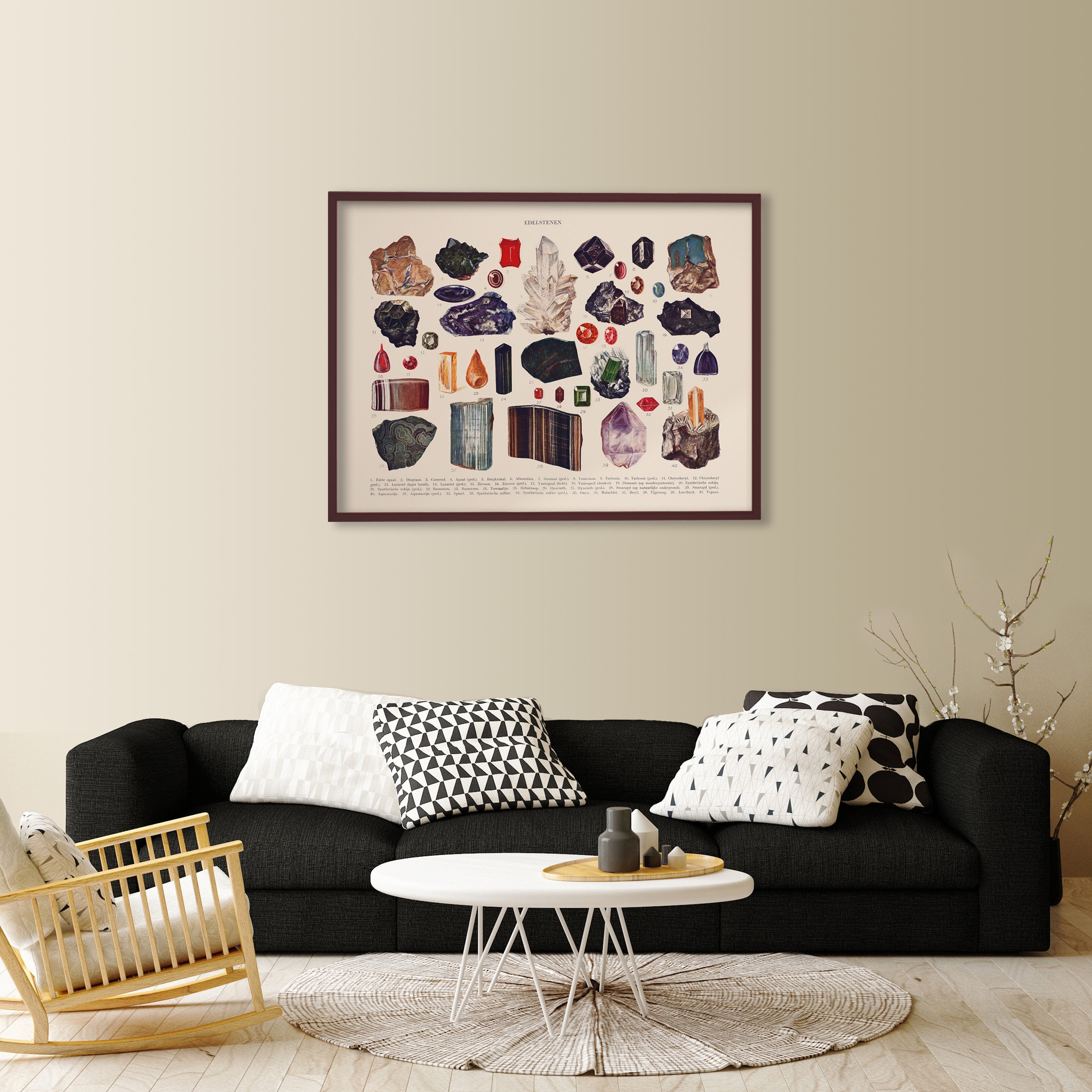 Minerals Poster, Gemstones Print, Mineralogy, Crystal Shelf Decor ...