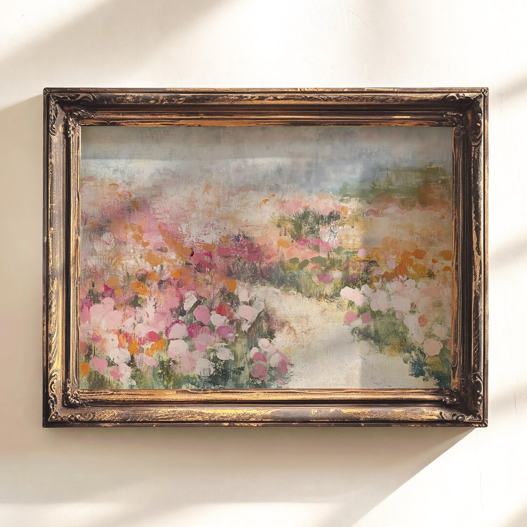 Impressionist Countryside Painting Print, Spring Wall Art, Floral Print ...