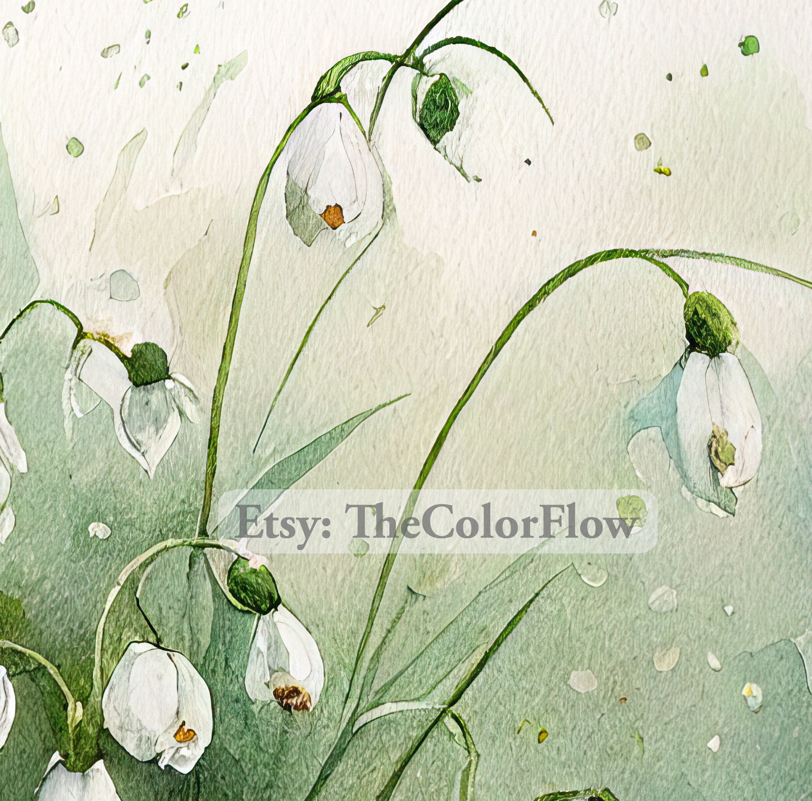 Snowdrops Flower Wall Art, Watercolor Painting, Snowdrop Flower Print ...