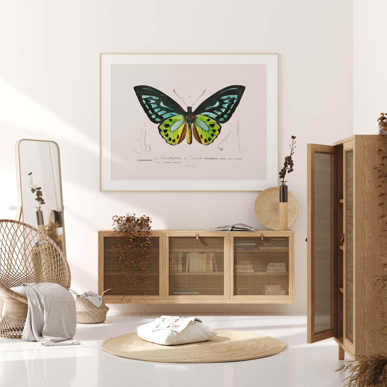 Green Butterfly Art Print Vintage Butterfly Poster - Etsy