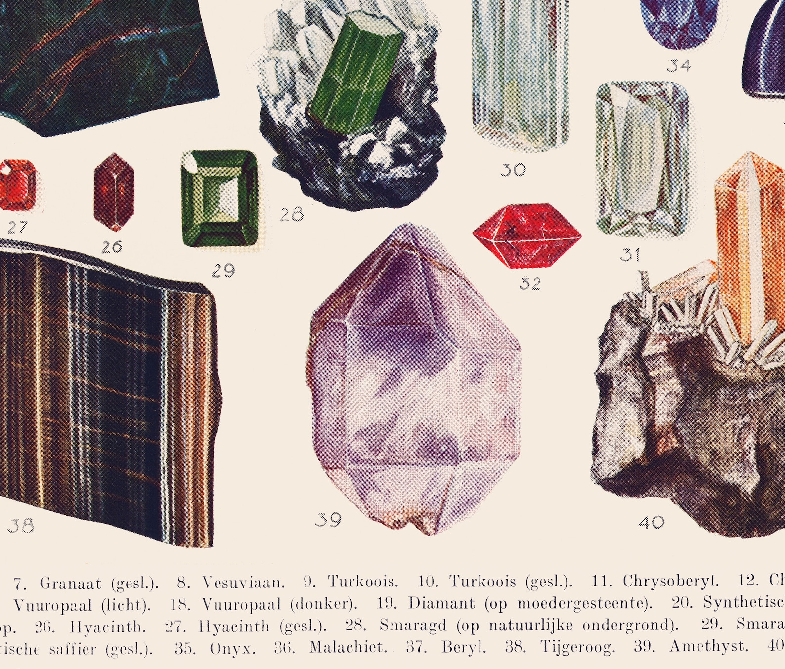Minerals Poster Gemstones Print Mineralogy Crystal Shelf - Etsy