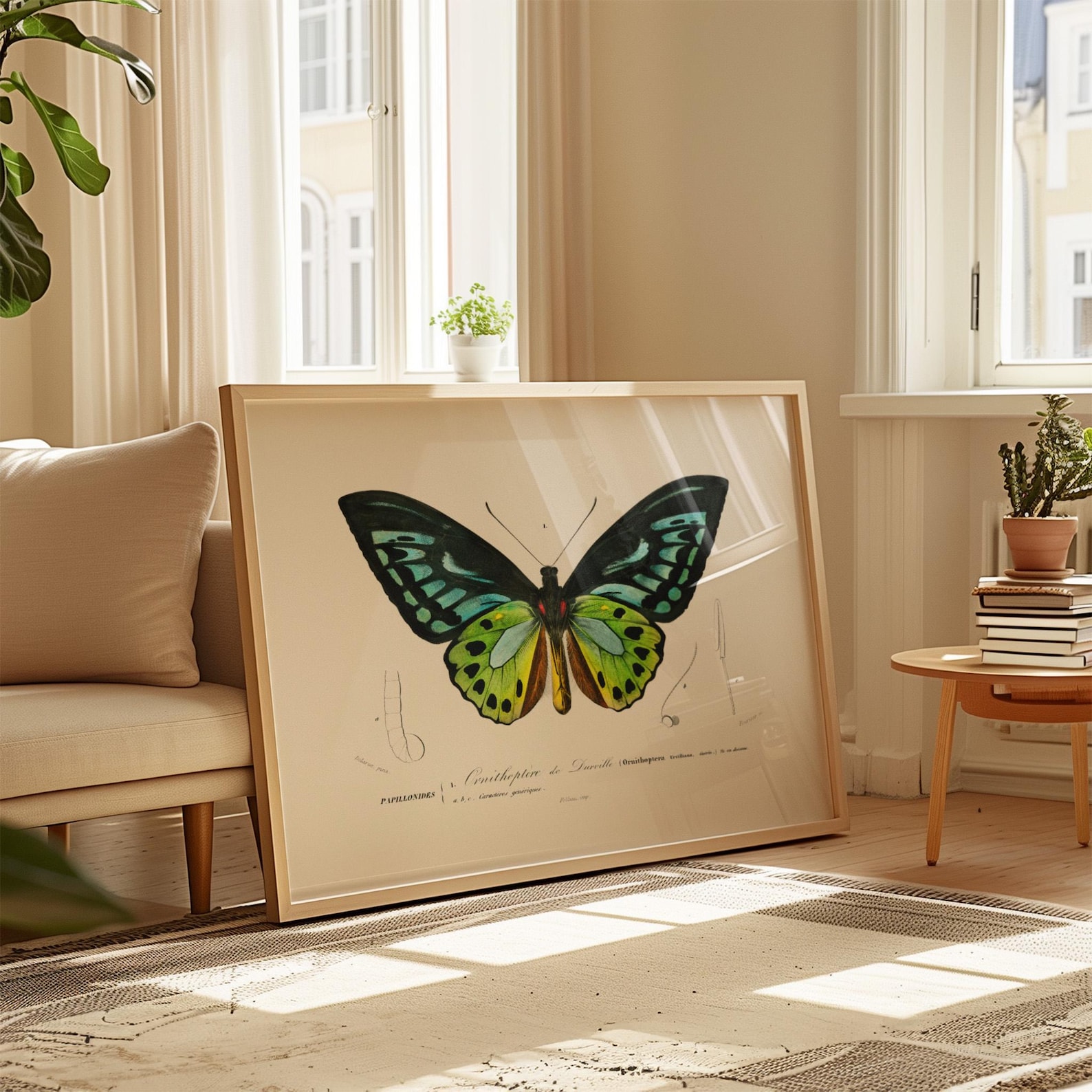 Green Butterfly Art Print, Vintage Butterfly Poster, Cottagecore Print ...