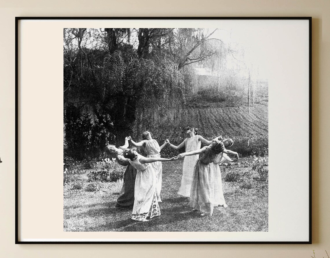 Dancing witches photo circle of witches witchy print | Etsy