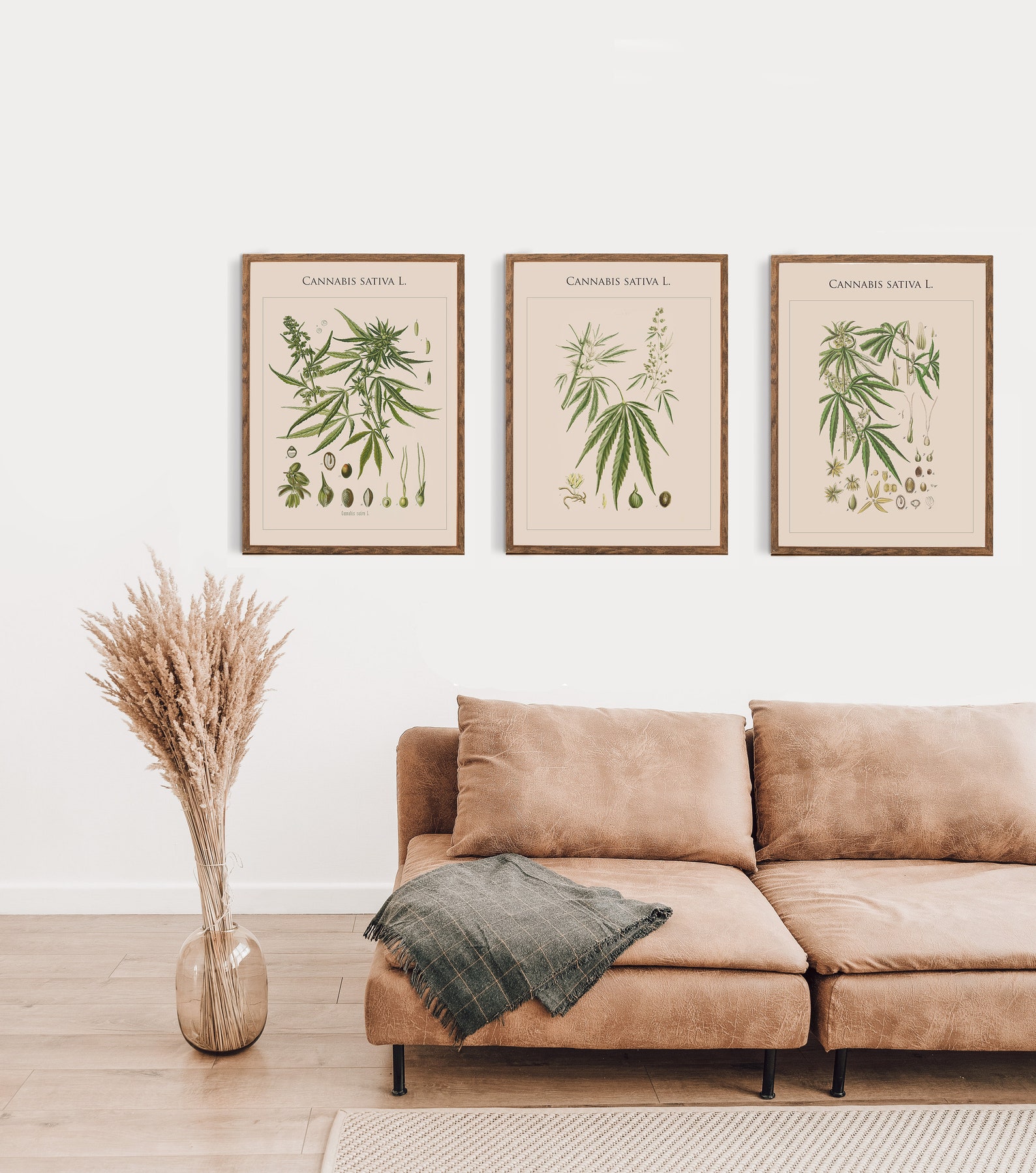 Marijuana home decor weed wall art set of 3 cannabis gift | Etsy