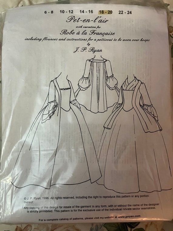 J P Ryan Robe a La Francaise 18th Century Gown Open Robe - Etsy