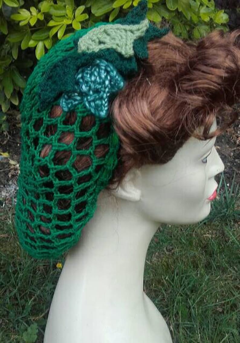 Poison Ivy, Snood, Poison Ivy Costume, Hairnet, 1940s Snood, Green ...