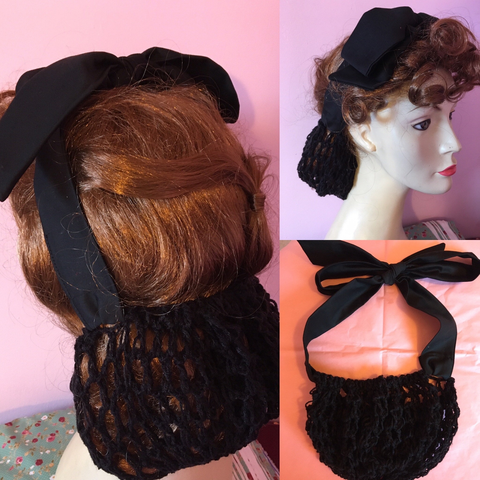 1940's Hair Snood Tie Snood Hair Net Vintage Accessory - Etsy Canada
