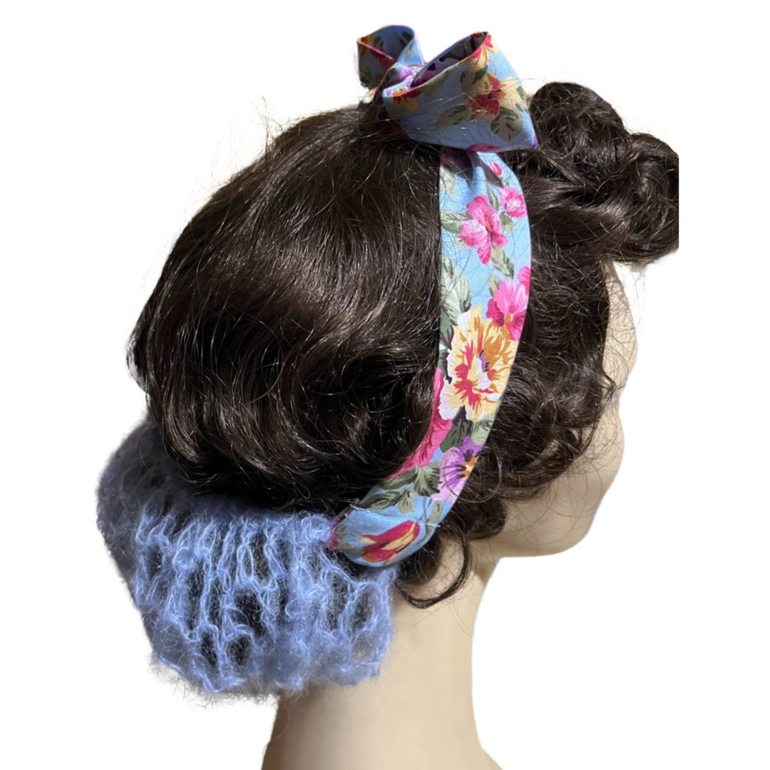 1940's Hair Snood, Tie Snood, Hair Net, Vintage Accessory, Fabric Tie ...