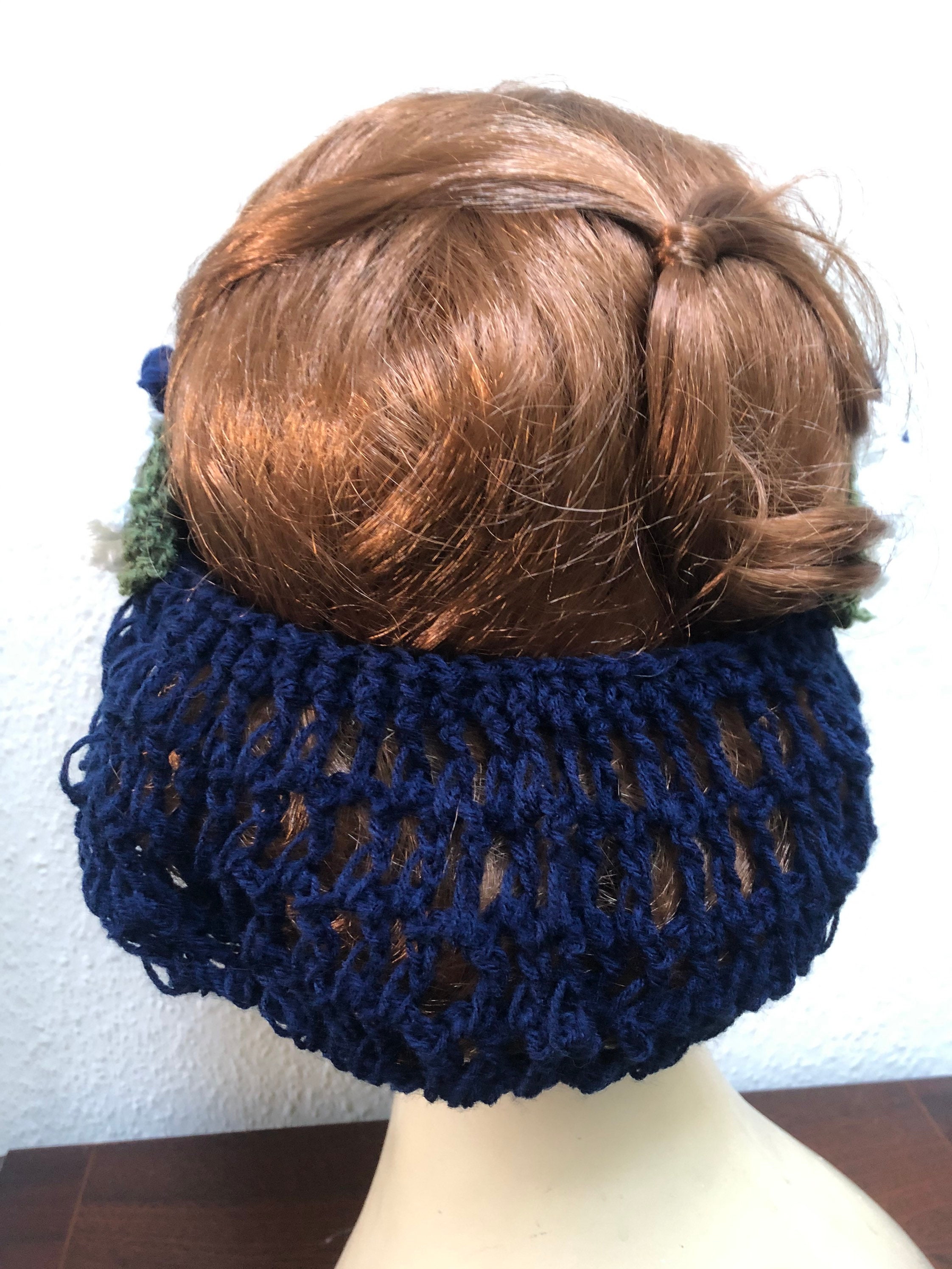 1940s Half Snood, Vintage Style Hair, Handmade Crochet, Hair Flower ...
