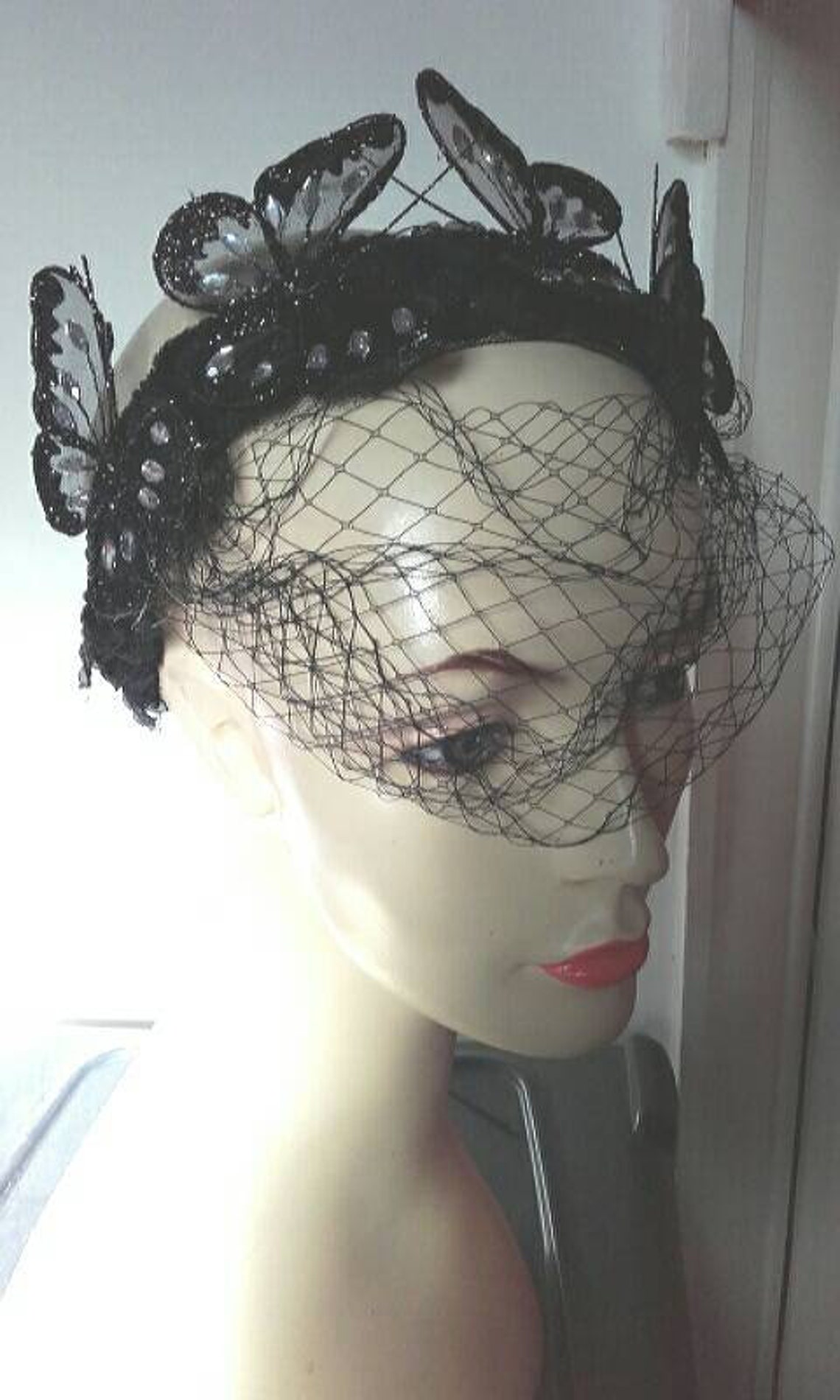 Gothic headband gothic fascinator gothic headpiece | Etsy